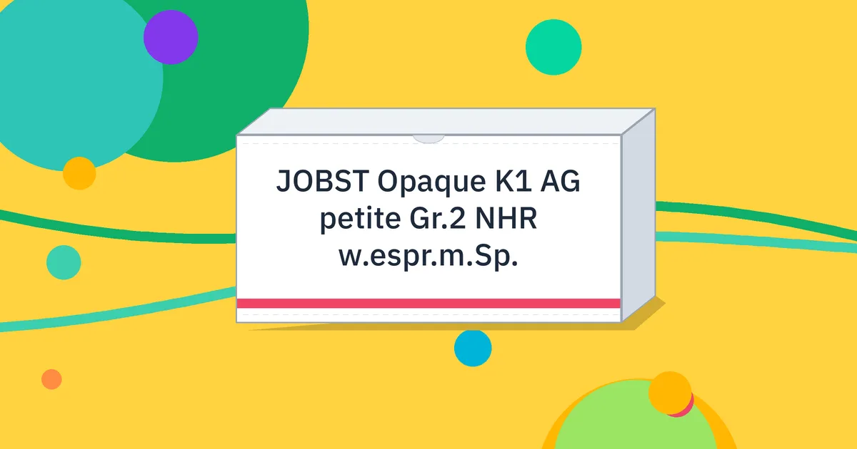 Symbolbild: Packung mit der Aufschrift JOBST Opaque K1 AG petite Gr.2 NHR w.espr.m.Sp. (PZN 16270960) – Verfügbarkeit und Bezug in Apotheken in Frankfurt am Main