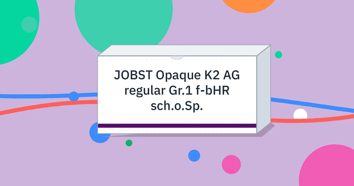 Symbolbild: Packung mit der Aufschrift JOBST Opaque K2 AG regular Gr.1 f-bHR sch.o.Sp. (PZN 11253916) – Verfügbarkeit und Bezug in Apotheken in Frankfurt am Main