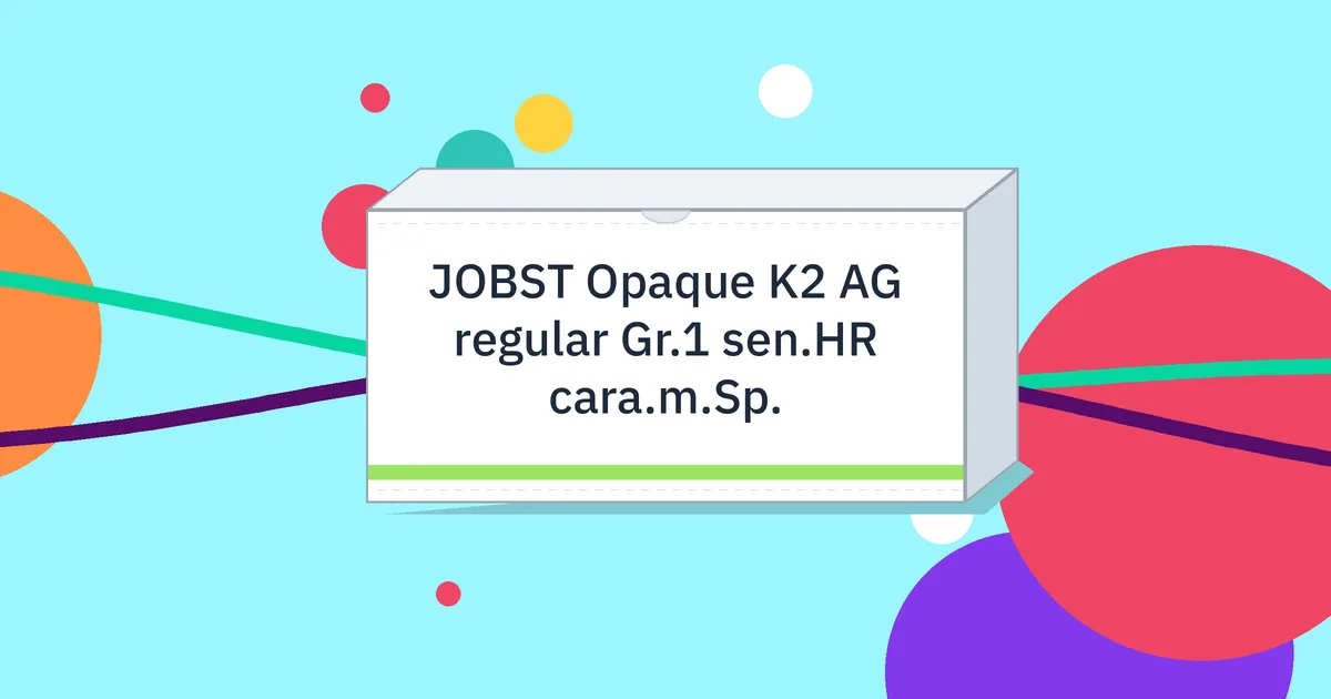 Symbolbild: Packung mit der Aufschrift JOBST Opaque K2 AG regular Gr.1 sen.HR cara.m.Sp. (PZN 12142188) – Verfügbarkeit und Bezug in Apotheken in Frankfurt am Main