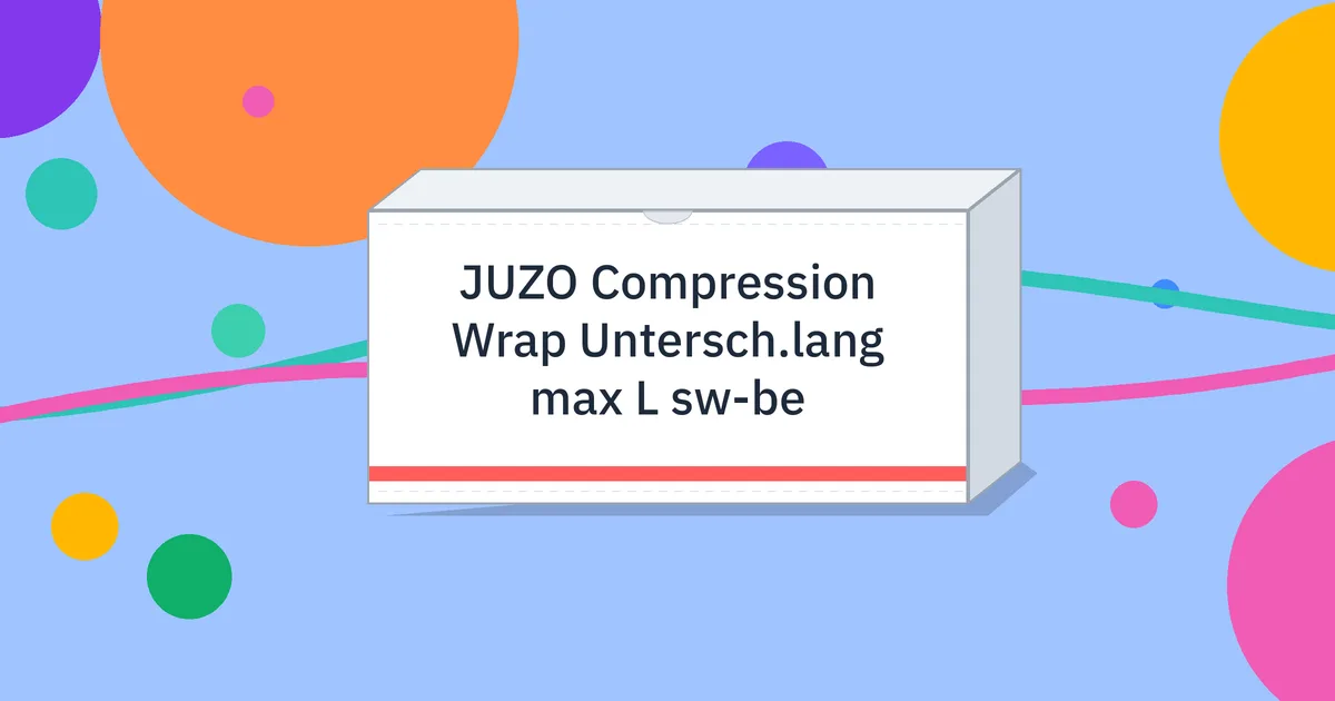 Symbolbild: Packung mit der Aufschrift JUZO Compression Wrap Untersch.lang max L sw-be (PZN 13580447) – Verfügbarkeit und Bezug in Apotheken in Frankfurt am Main