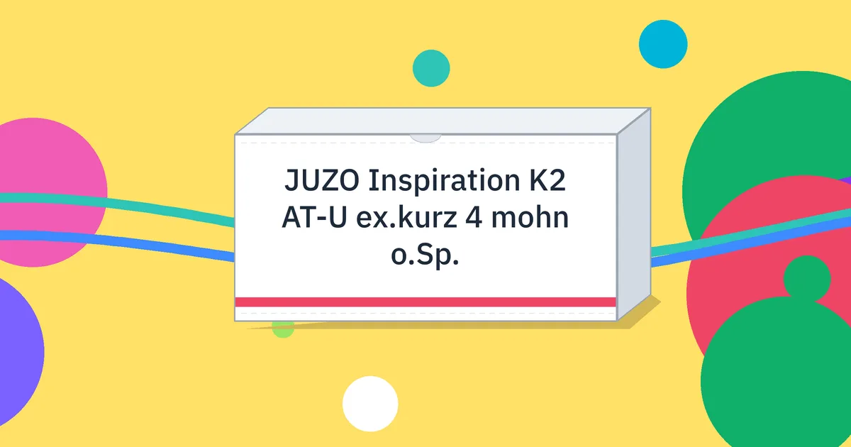 Symbolbild: Packung mit der Aufschrift JUZO Inspiration K2 AT-U ex.kurz 4 mohn o.Sp. (PZN 14930174) – Verfügbarkeit und Bezug in Apotheken in Frankfurt am Main