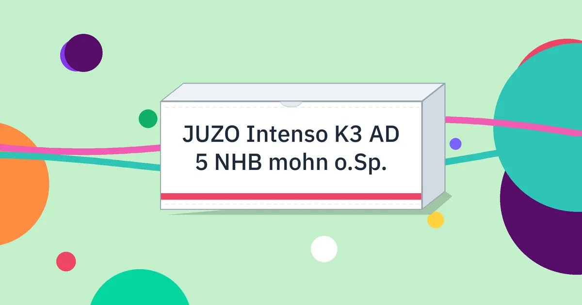 Symbolbild: Packung mit der Aufschrift JUZO Intenso K3 AD 5 NHB mohn o.Sp. (PZN 18641679) – Verfügbarkeit und Bezug in Apotheken in Frankfurt am Main