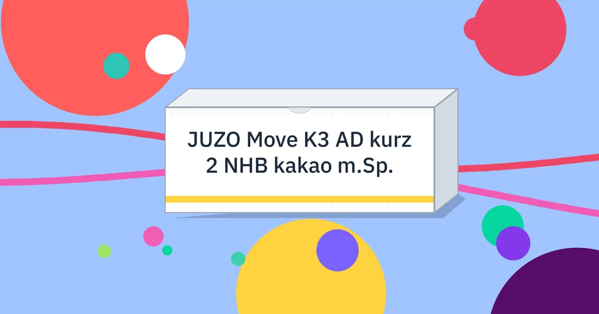 Symbolbild: Packung mit der Aufschrift JUZO Move K3 AD kurz 2 NHB kakao m.Sp. (PZN 18572174) – Verfügbarkeit und Bezug in Apotheken in Frankfurt am Main
