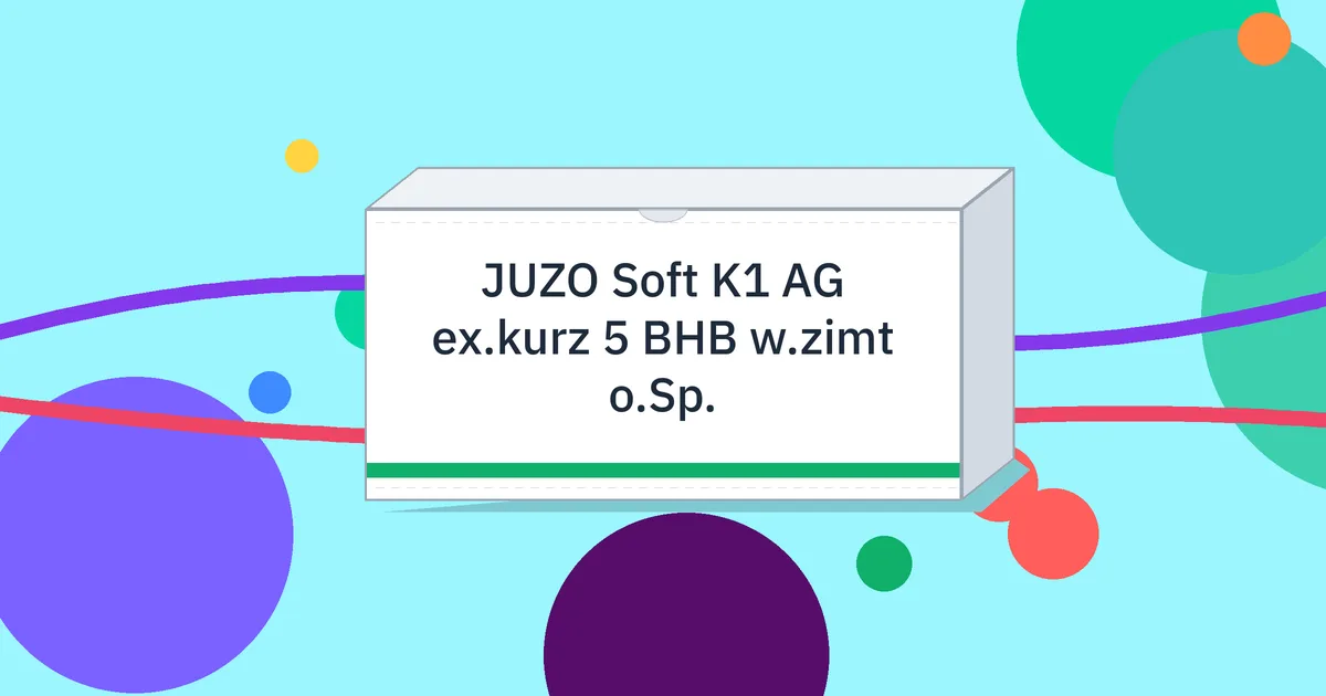Symbolbild: Packung mit der Aufschrift JUZO Soft K1 AG ex.kurz 5 BHB w.zimt o.Sp. (PZN 14840011) – Verfügbarkeit und Bezug in Apotheken in Frankfurt am Main