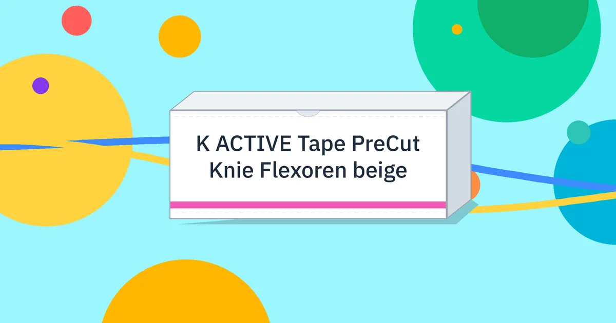 Symbolbild: Packung mit der Aufschrift K ACTIVE Tape PreCut Knie Flexoren beige (PZN 06936576) – Verfügbarkeit und Bezug in Apotheken in Frankfurt am Main