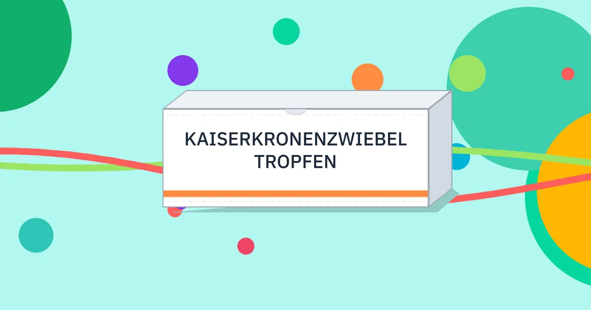 Symbolbild: Packung mit der Aufschrift KAISERKRONENZWIEBEL TROPFEN (PZN 14284260) – Verfügbarkeit und Bezug in Apotheken in Frankfurt am Main
