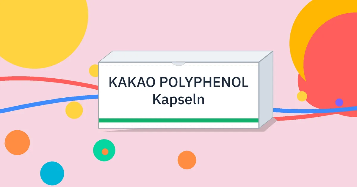 Symbolbild: Packung mit der Aufschrift KAKAO POLYPHENOL Kapseln (PZN 18371808) – Verfügbarkeit und Bezug in Apotheken in Frankfurt am Main