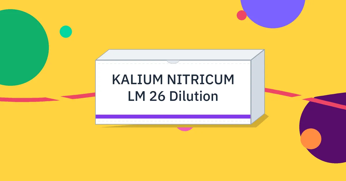 Symbolbild: Packung mit der Aufschrift KALIUM NITRICUM LM 26 Dilution (PZN 12923365) – Verfügbarkeit und Bezug in Apotheken in Frankfurt am Main