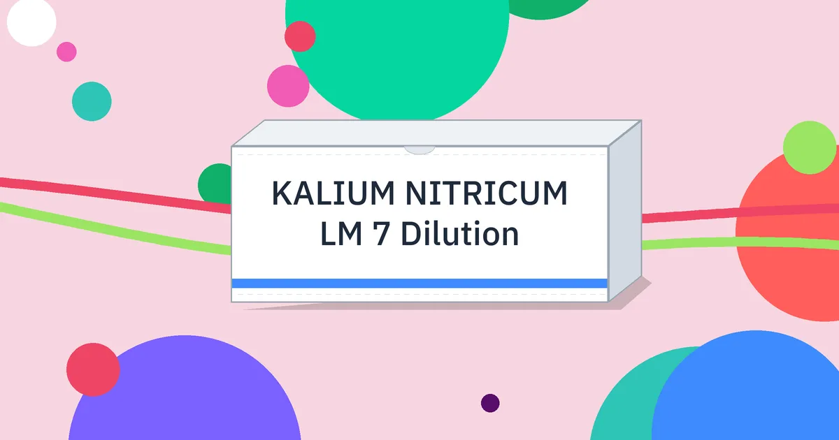 Symbolbild: Packung mit der Aufschrift KALIUM NITRICUM LM 7 Dilution (PZN 12923170) – Verfügbarkeit und Bezug in Apotheken in Frankfurt am Main