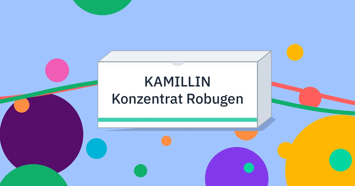 Symbolbild: Packung mit der Aufschrift KAMILLIN Konzentrat Robugen (PZN 00329214) – Verfügbarkeit und Bezug in Apotheken in Frankfurt am Main