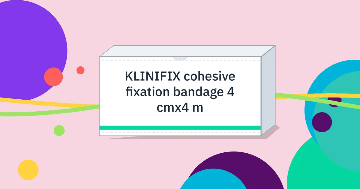 Symbolbild: Packung mit der Aufschrift KLINIFIX cohesive fixation bandage 4 cmx4 m (PZN 13247038) – Verfügbarkeit und Bezug in Apotheken in Frankfurt am Main