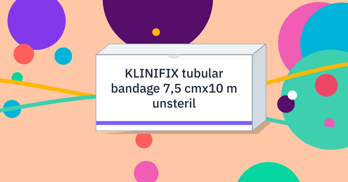 Symbolbild: Packung mit der Aufschrift KLINIFIX tubular bandage 7,5 cmx10 m unsteril (PZN 19420839) – Verfügbarkeit und Bezug in Apotheken in Frankfurt am Main