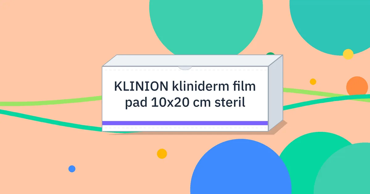 Symbolbild: Packung mit der Aufschrift KLINION kliniderm film pad 10x20 cm steril (PZN 19808609) – Verfügbarkeit und Bezug in Apotheken in Frankfurt am Main