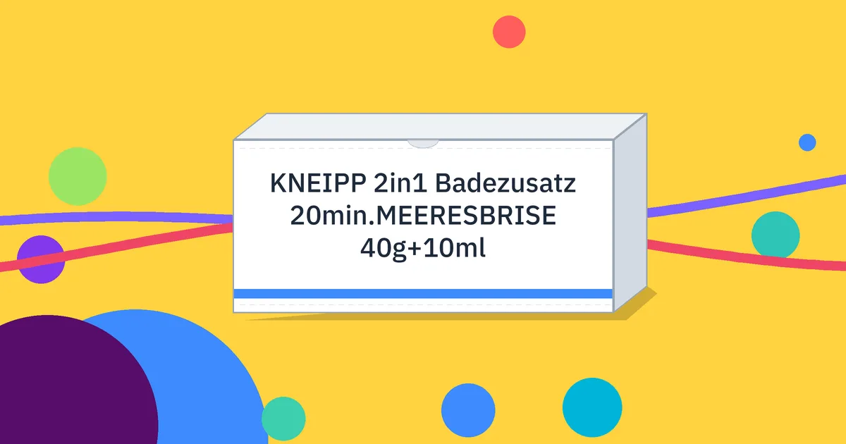 Symbolbild: Packung mit der Aufschrift KNEIPP 2in1 Badezusatz 20min.MEERESBRISE 40g+10ml (PZN 17848349) – Verfügbarkeit und Bezug in Apotheken in Frankfurt am Main
