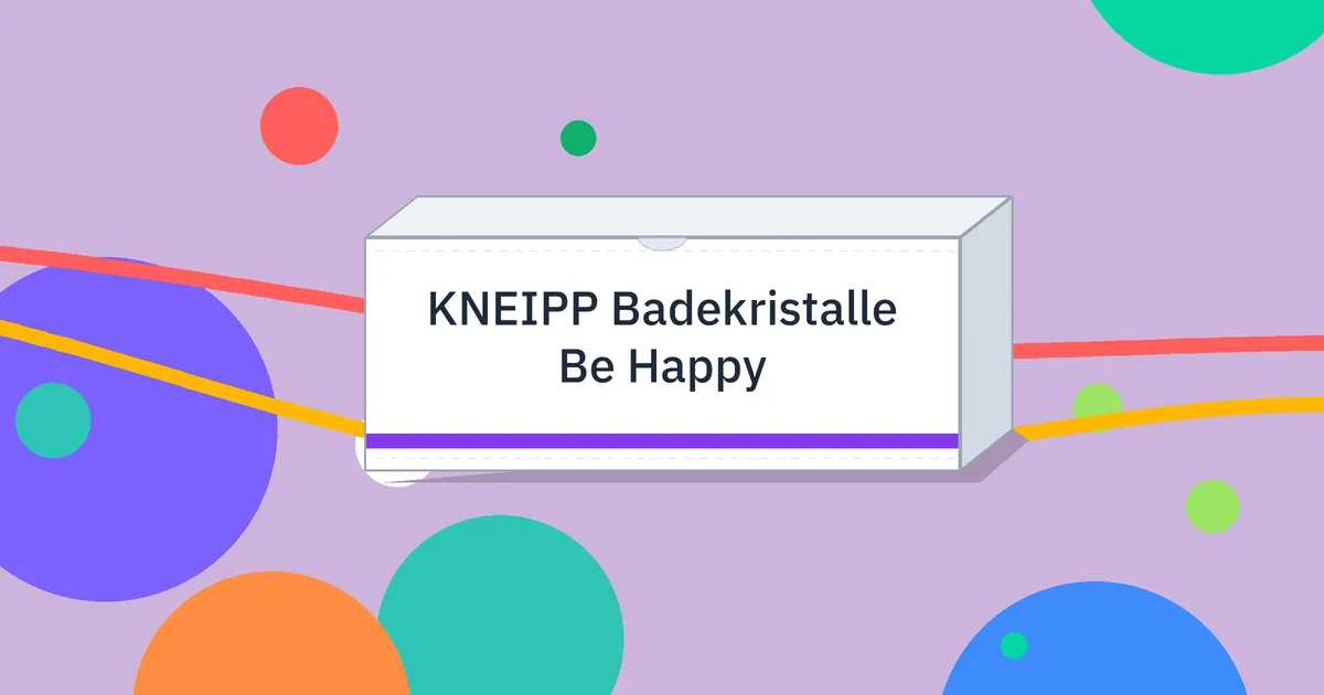 Symbolbild: Packung mit der Aufschrift KNEIPP Badekristalle Be Happy (PZN 16872860) – Verfügbarkeit und Bezug in Apotheken in Frankfurt am Main