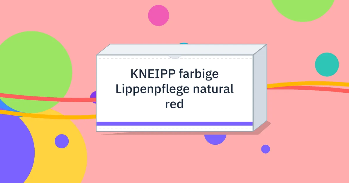 Symbolbild: Packung mit der Aufschrift KNEIPP farbige Lippenpflege natural red (PZN 16896381) – Verfügbarkeit und Bezug in Apotheken in Frankfurt am Main