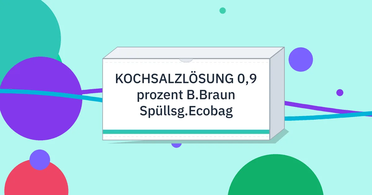 Symbolbild: Packung mit der Aufschrift KOCHSALZLÖSUNG 0,9 prozent B.Braun Spüllsg.Ecobag (PZN 19885946) – Verfügbarkeit und Bezug in Apotheken in Frankfurt am Main