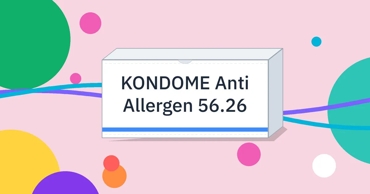 Symbolbild: Packung mit der Aufschrift KONDOME Anti Allergen 56.26 (PZN 00590438) – Verfügbarkeit und Bezug in Apotheken in Frankfurt am Main