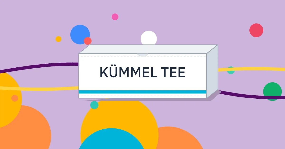 Symbolbild: Packung mit der Aufschrift KÜMMEL TEE (PZN 05467091) – Verfügbarkeit und Bezug in Apotheken in Frankfurt am Main
