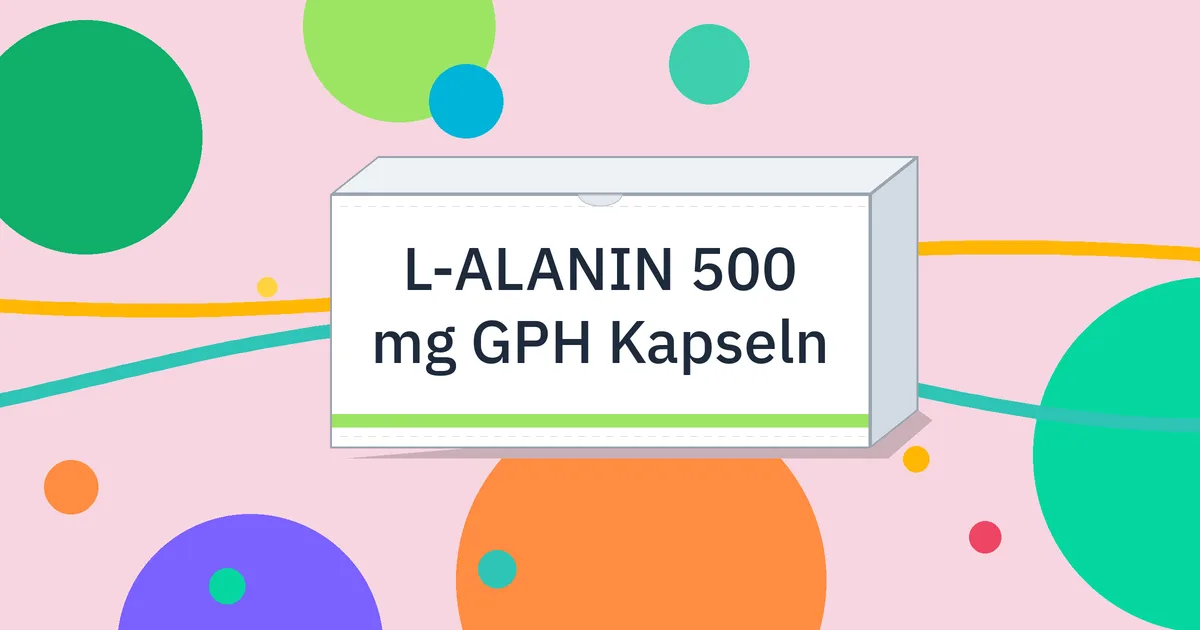 Symbolbild: Packung mit der Aufschrift L-ALANIN 500 mg GPH Kapseln (PZN 07605717) – Verfügbarkeit und Bezug in Apotheken in Frankfurt am Main