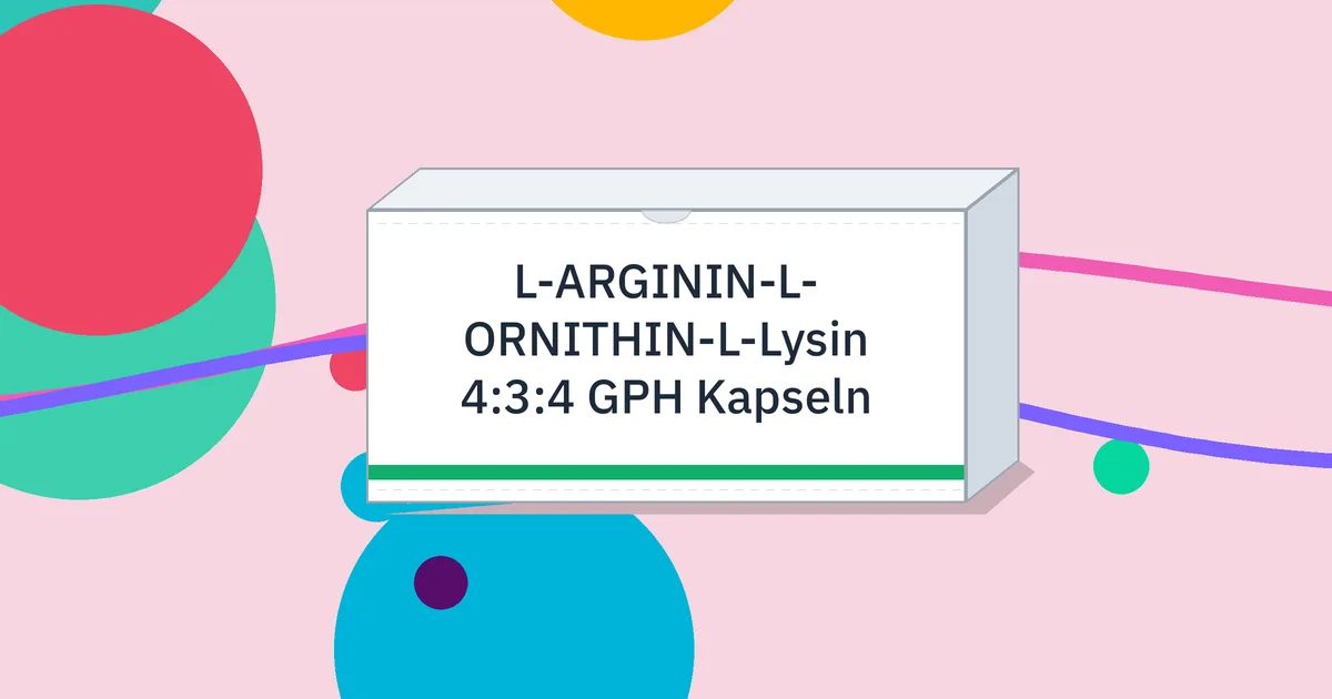 Symbolbild: Packung mit der Aufschrift L-ARGININ-L-ORNITHIN-L-Lysin 4:3:4 GPH Kapseln (PZN 04131897) – Verfügbarkeit und Bezug in Apotheken in Frankfurt am Main