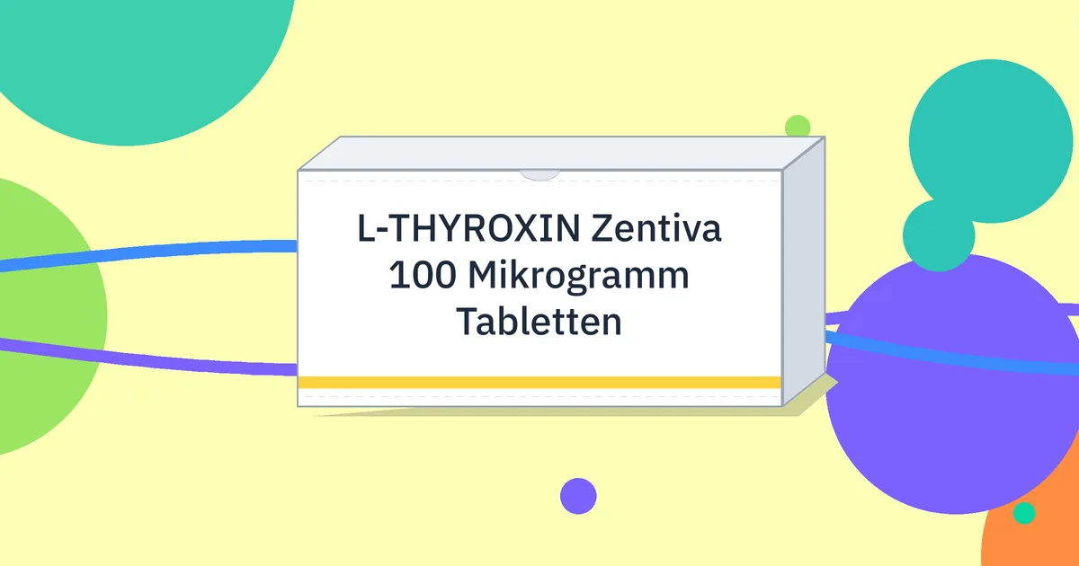 Symbolbild: Packung mit der Aufschrift L-THYROXIN Zentiva 100 Mikrogramm Tabletten (PZN 16778374) – Verfügbarkeit und Bezug in Apotheken in Frankfurt am Main