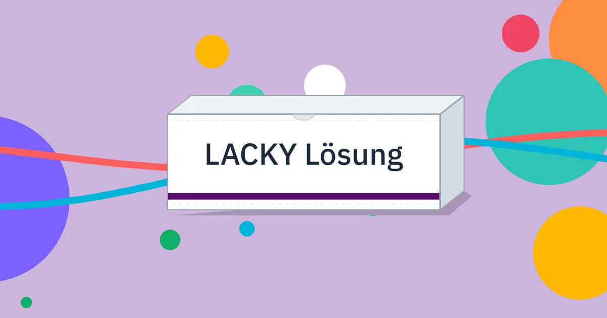 Symbolbild: Packung mit der Aufschrift LACKY Lösung (PZN 04891616) – Verfügbarkeit und Bezug in Apotheken in Frankfurt am Main