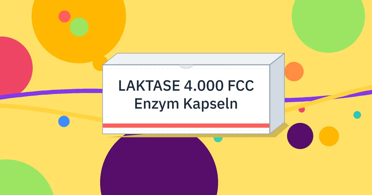 Symbolbild: Packung mit der Aufschrift LAKTASE 4.000 FCC Enzym Kapseln (PZN 09634077) – Verfügbarkeit und Bezug in Apotheken in Frankfurt am Main