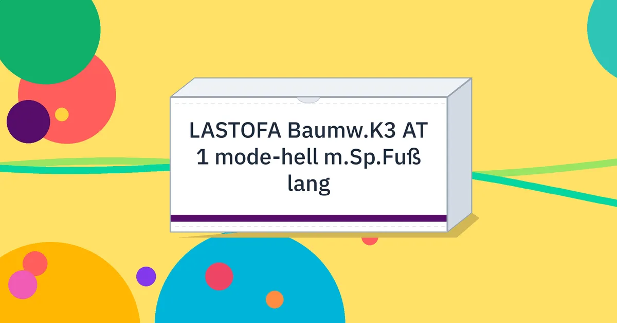 Symbolbild: Packung mit der Aufschrift LASTOFA Baumw.K3 AT 1 mode-hell m.Sp.Fuß lang (PZN 01957409) – Verfügbarkeit und Bezug in Apotheken in Frankfurt am Main