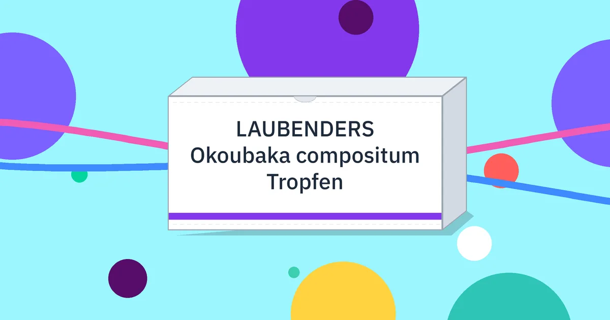 Symbolbild: Packung mit der Aufschrift LAUBENDERS Okoubaka compositum Tropfen (PZN 07218179) – Verfügbarkeit und Bezug in Apotheken in Frankfurt am Main