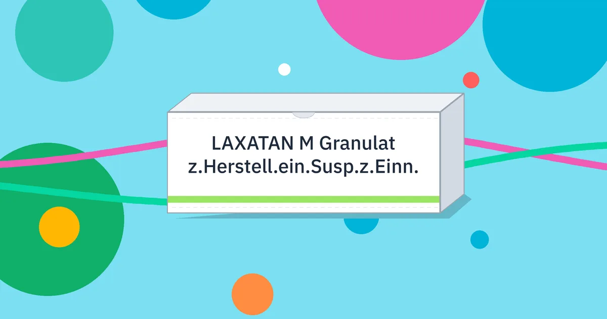 Symbolbild: Packung mit der Aufschrift LAXATAN M Granulat z.Herstell.ein.Susp.z.Einn. (PZN 12730436) – Verfügbarkeit und Bezug in Apotheken in Frankfurt am Main