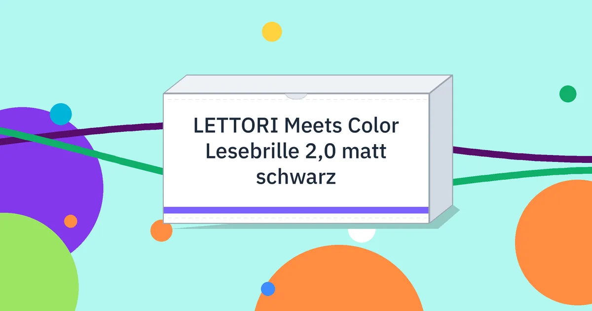 Symbolbild: Packung mit der Aufschrift LETTORI Meets Color Lesebrille 2,0 matt schwarz (PZN 11057167) – Verfügbarkeit und Bezug in Apotheken in Frankfurt am Main