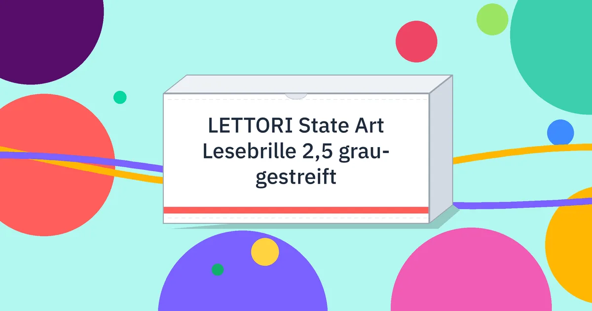 Symbolbild: Packung mit der Aufschrift LETTORI State Art Lesebrille 2,5 grau-gestreift (PZN 11056564) – Verfügbarkeit und Bezug in Apotheken in Frankfurt am Main