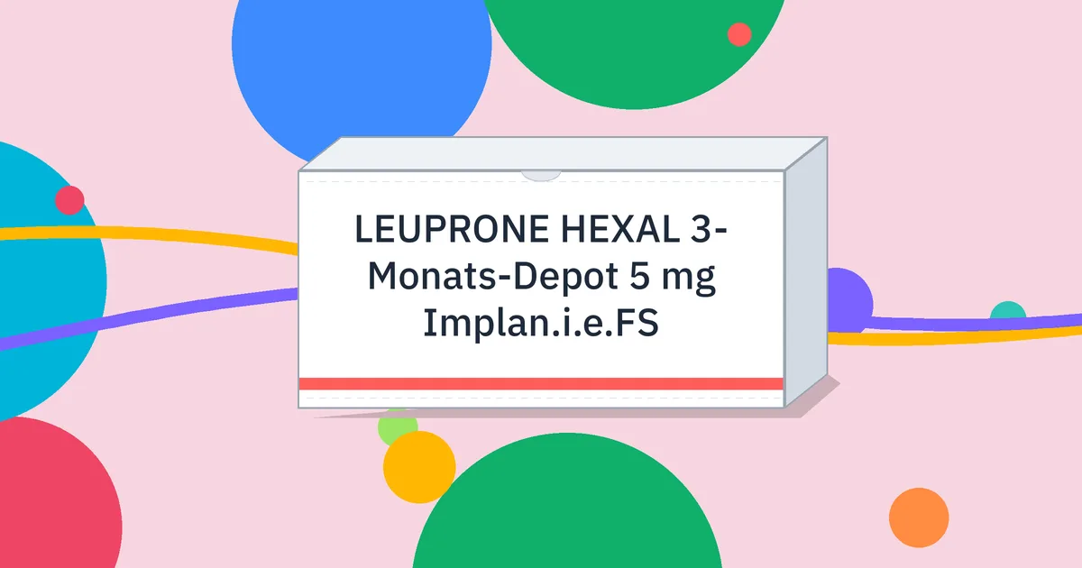 Symbolbild: Packung mit der Aufschrift LEUPRONE HEXAL 3-Monats-Depot 5 mg Implan.i.e.FS (PZN 18182473) – Verfügbarkeit und Bezug in Apotheken in Frankfurt am Main
