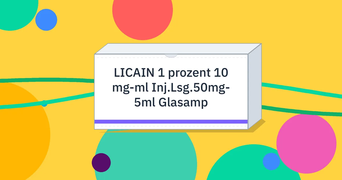 Symbolbild: Packung mit der Aufschrift LICAIN 1 prozent 10 mg-ml Inj.Lsg.50mg-5ml Glasamp (PZN 11355901) – Verfügbarkeit und Bezug in Apotheken in Frankfurt am Main