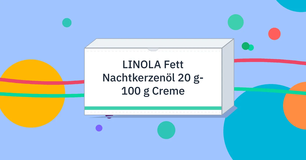 Symbolbild: Packung mit der Aufschrift LINOLA Fett Nachtkerzenöl 20 g-100 g Creme (PZN 19992286) – Verfügbarkeit und Bezug in Apotheken in Frankfurt am Main