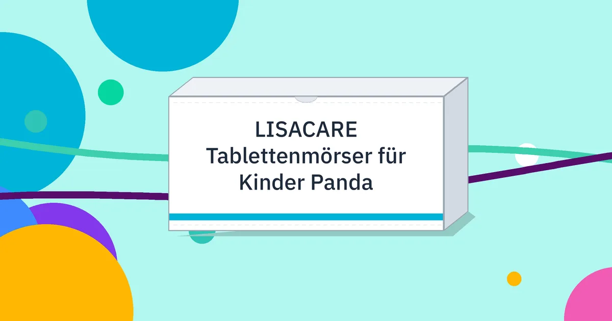 Symbolbild: Packung mit der Aufschrift LISACARE Tablettenmörser für Kinder Panda (PZN 19821981) – Verfügbarkeit und Bezug in Apotheken in Frankfurt am Main