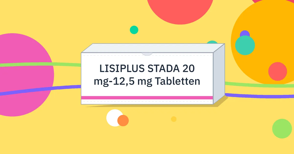 Symbolbild: Packung mit der Aufschrift LISIPLUS STADA 20 mg-12,5 mg Tabletten (PZN 02332545) – Verfügbarkeit und Bezug in Apotheken in Frankfurt am Main