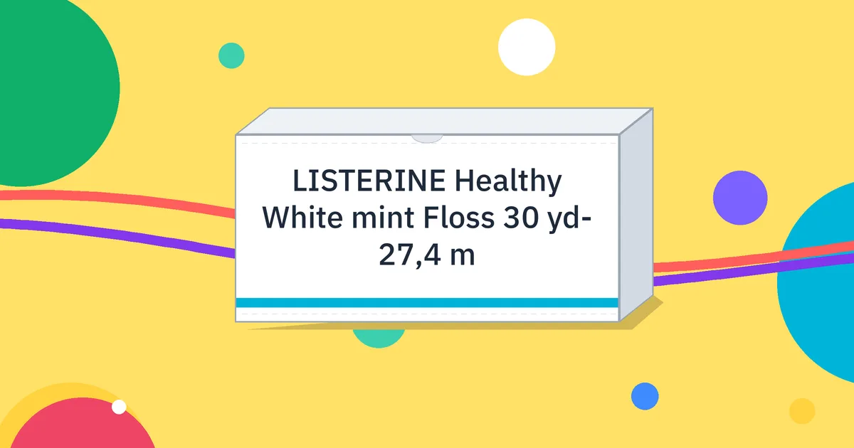 Symbolbild: Packung mit der Aufschrift LISTERINE Healthy White mint Floss 30 yd-27,4 m (PZN 14254483) – Verfügbarkeit und Bezug in Apotheken in Frankfurt am Main