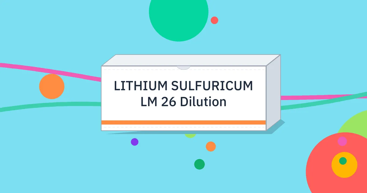 Symbolbild: Packung mit der Aufschrift LITHIUM SULFURICUM LM 26 Dilution (PZN 12933091) – Verfügbarkeit und Bezug in Apotheken in Frankfurt am Main