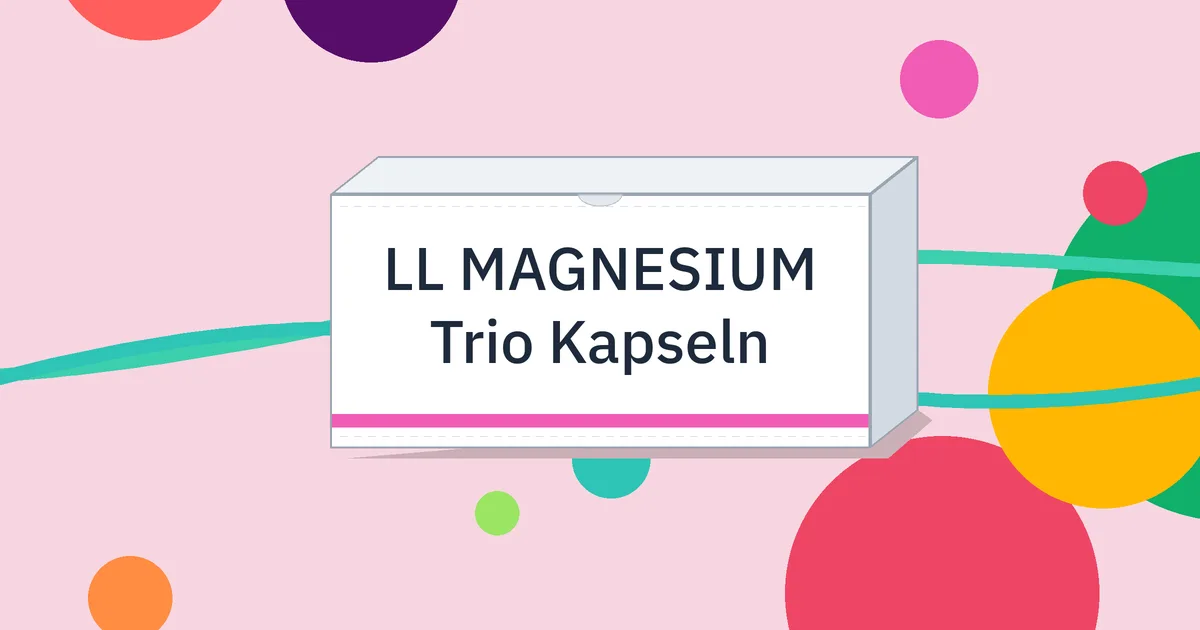 Symbolbild: Packung mit der Aufschrift LL MAGNESIUM Trio Kapseln (PZN 20918042) – Verfügbarkeit und Bezug in Apotheken in Frankfurt am Main