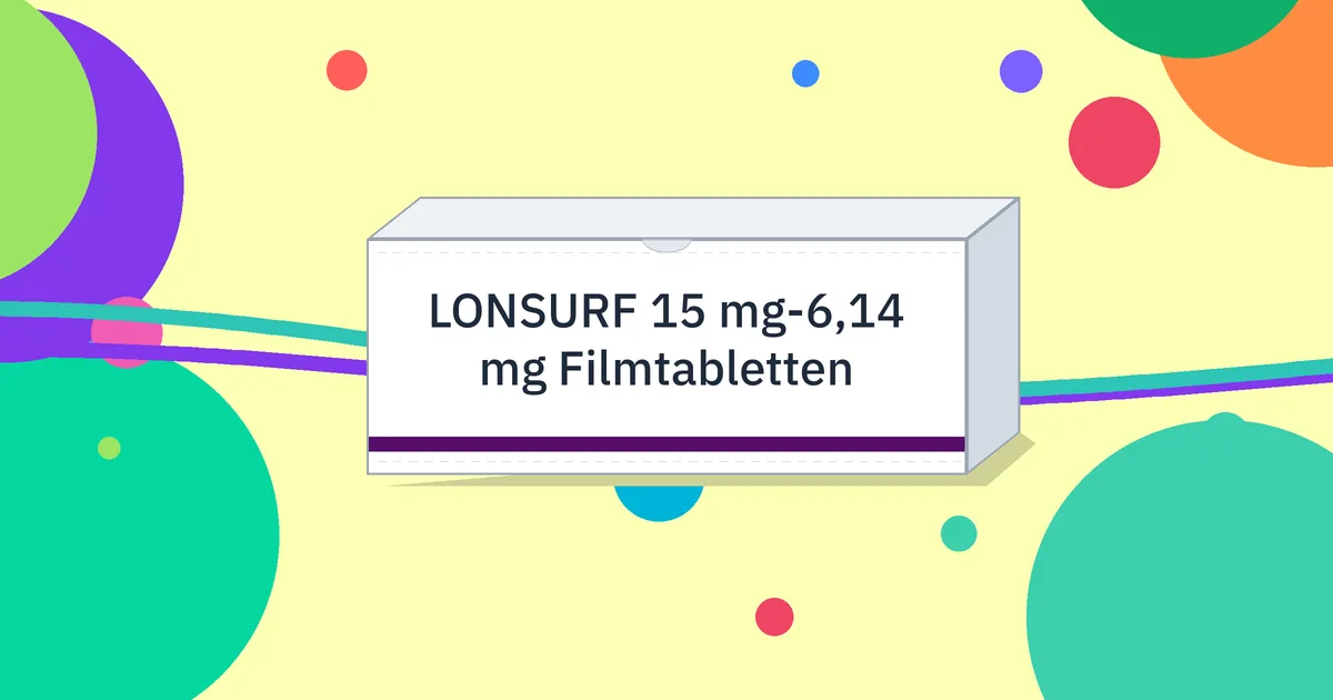 Symbolbild: Packung mit der Aufschrift LONSURF 15 mg-6,14 mg Filmtabletten (PZN 11862153) – Verfügbarkeit und Bezug in Apotheken in Frankfurt am Main