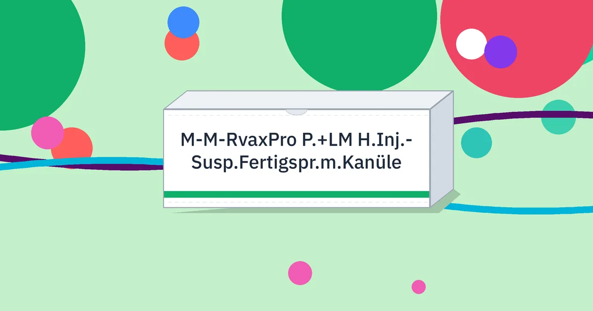Symbolbild: Packung mit der Aufschrift M-M-RvaxPro P.+LM H.Inj.-Susp.Fertigspr.m.Kanüle (PZN 00428755) – Verfügbarkeit und Bezug in Apotheken in Frankfurt am Main