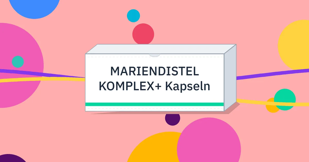 Symbolbild: Packung mit der Aufschrift MARIENDISTEL KOMPLEX+ Kapseln (PZN 18650951) – Verfügbarkeit und Bezug in Apotheken in Frankfurt am Main