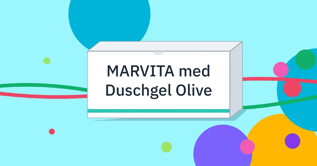 Symbolbild: Packung mit der Aufschrift MARVITA med Duschgel Olive (PZN 18889669) – Verfügbarkeit und Bezug in Apotheken in Frankfurt am Main