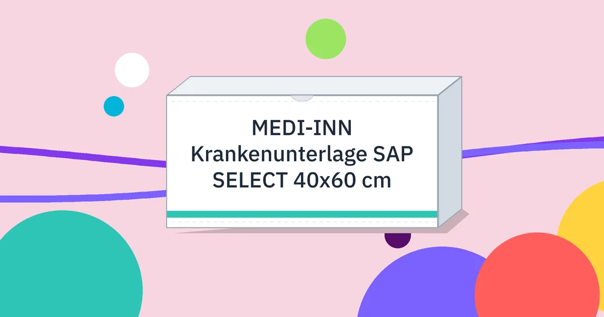 Symbolbild: Packung mit der Aufschrift MEDI-INN Krankenunterlage SAP SELECT 40x60 cm (PZN 20180470) – Verfügbarkeit und Bezug in Apotheken in Frankfurt am Main
