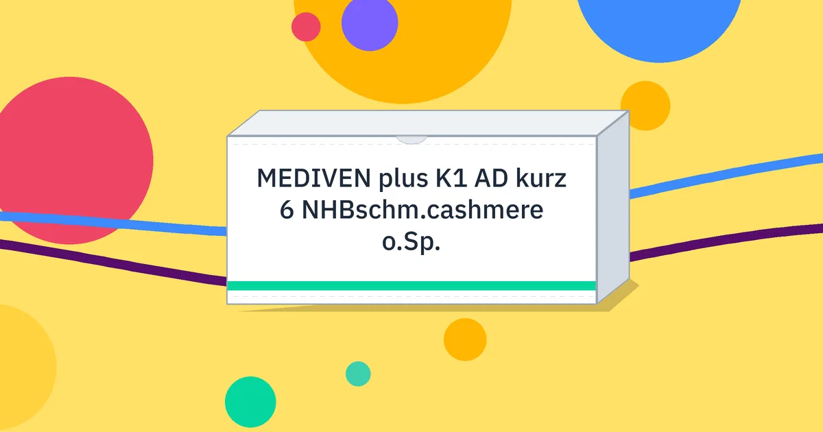 Symbolbild: Packung mit der Aufschrift MEDIVEN plus K1 AD kurz 6 NHBschm.cashmere o.Sp. (PZN 15898969) – Verfügbarkeit und Bezug in Apotheken in Frankfurt am Main