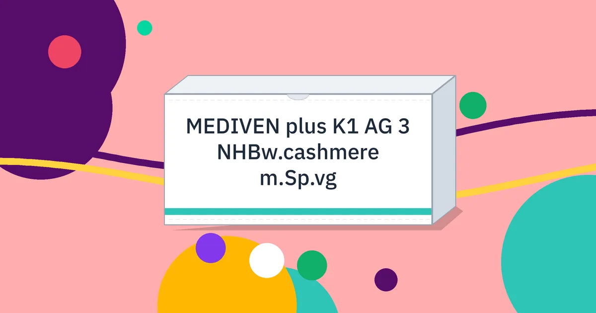 Symbolbild: Packung mit der Aufschrift MEDIVEN plus K1 AG 3 NHBw.cashmere m.Sp.vg (PZN 15923176) – Verfügbarkeit und Bezug in Apotheken in Frankfurt am Main