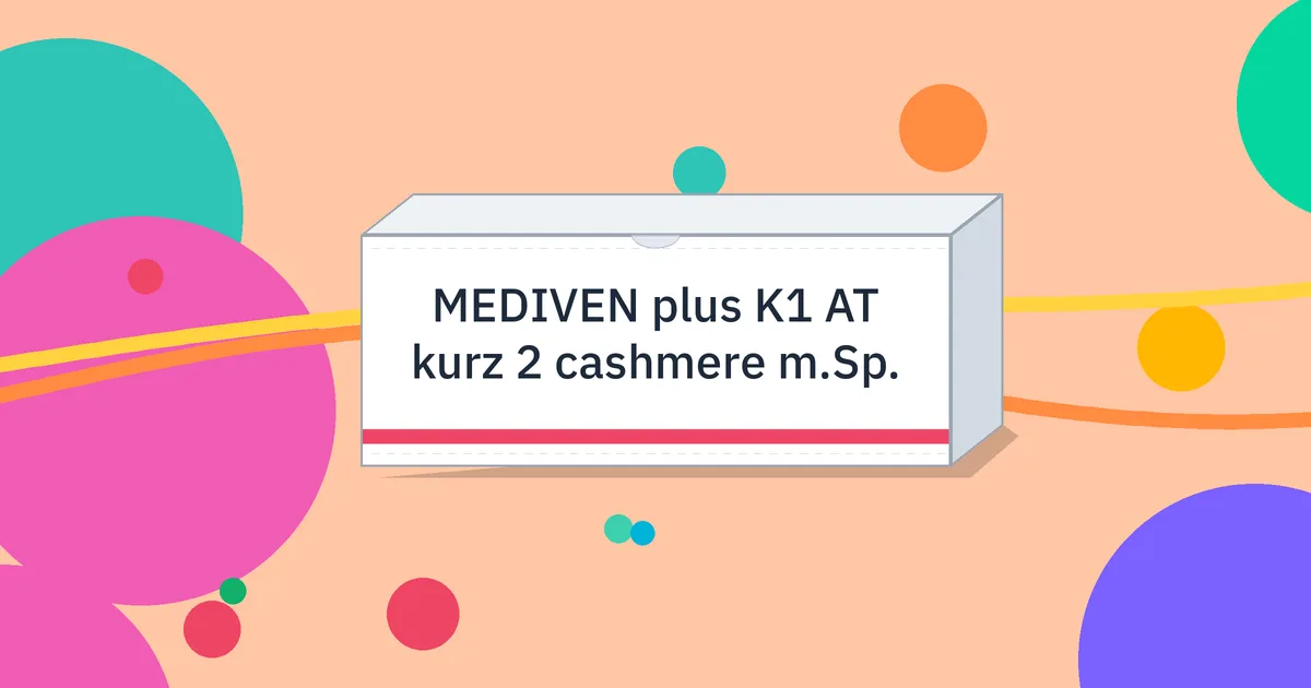 Symbolbild: Packung mit der Aufschrift MEDIVEN plus K1 AT kurz 2 cashmere m.Sp. (PZN 15026407) – Verfügbarkeit und Bezug in Apotheken in Frankfurt am Main