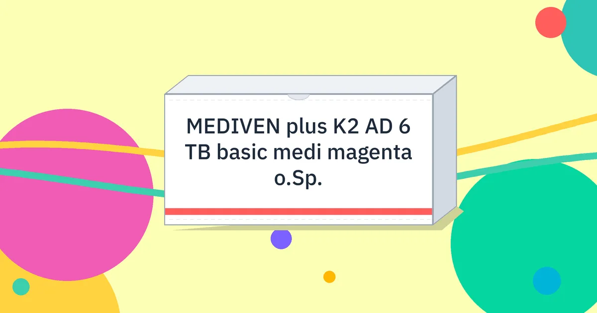 Symbolbild: Packung mit der Aufschrift MEDIVEN plus K2 AD 6 TB basic medi magenta o.Sp. (PZN 15094627) – Verfügbarkeit und Bezug in Apotheken in Frankfurt am Main